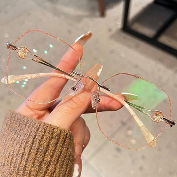 Metal Elegant Rimless Glasses Geometric for Women VK2104